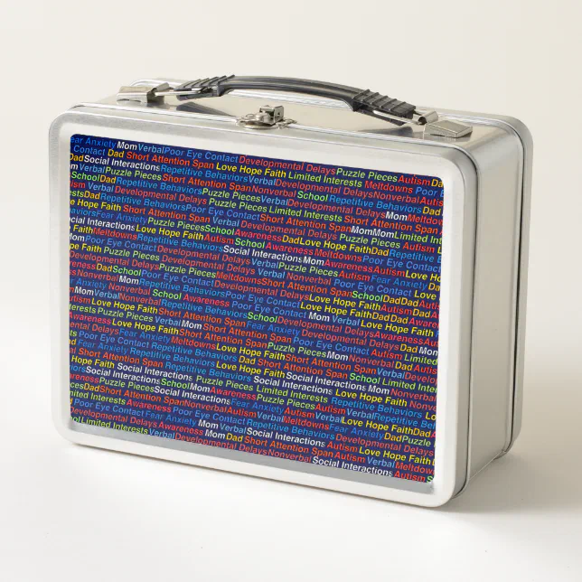 Autism Awareness Stainless metal lunch box | Zazzle