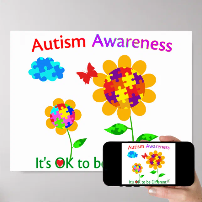 Autism Awareness Sunflower Poster | Zazzle