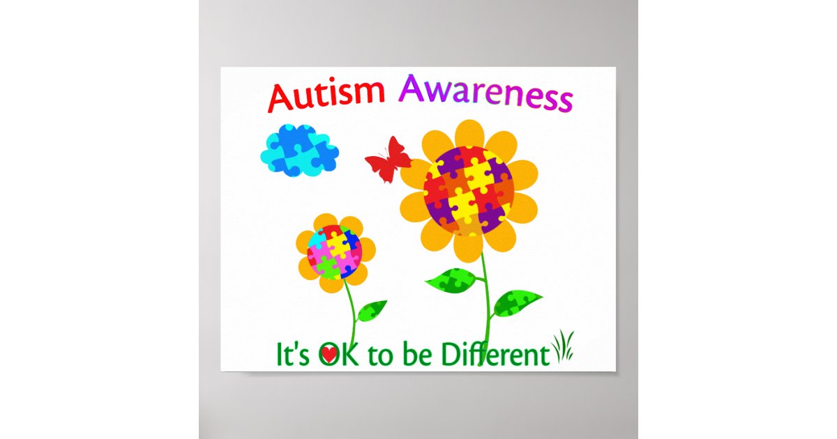 Autism Awareness Sunflower Poster | Zazzle