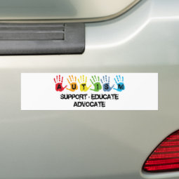 Autism Awareness : Support Educate Advocate Bumper Sticker | Zazzle