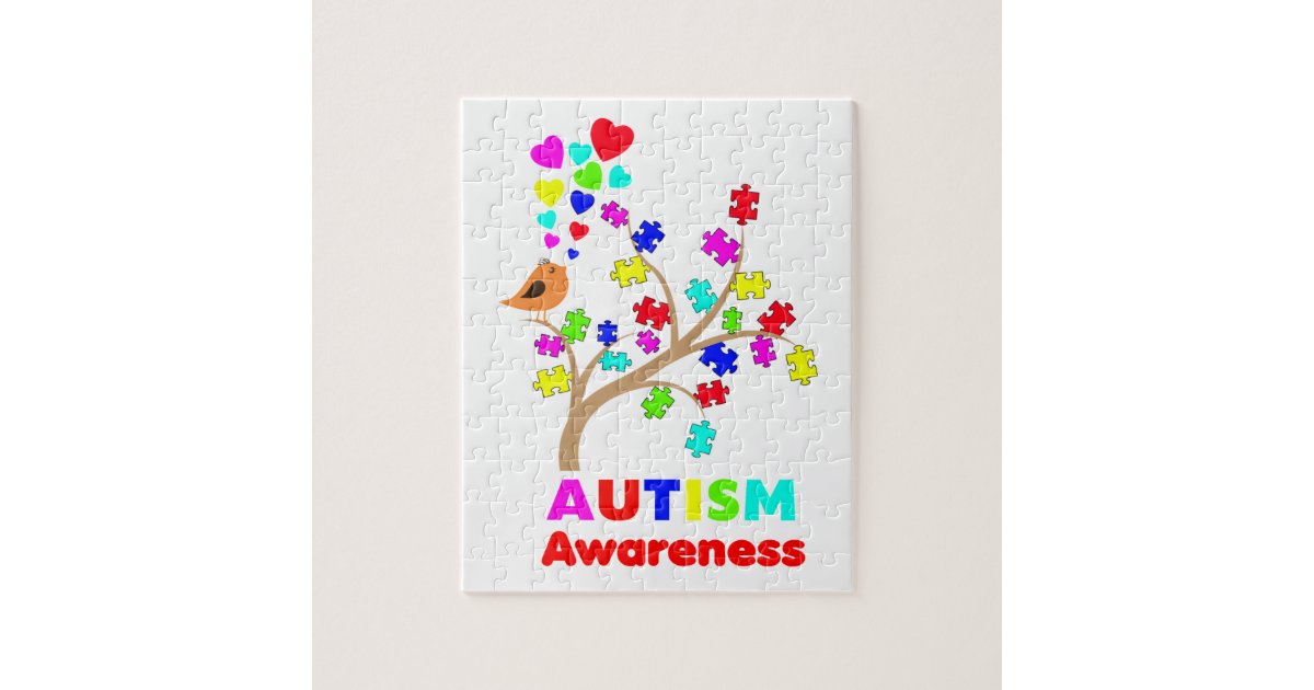Autism awareness tree jigsaw puzzle | Zazzle