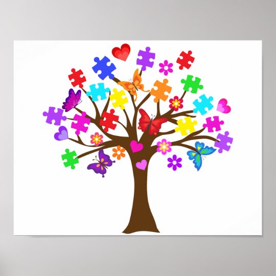 Autism Awareness Tree Poster | Zazzle.com
