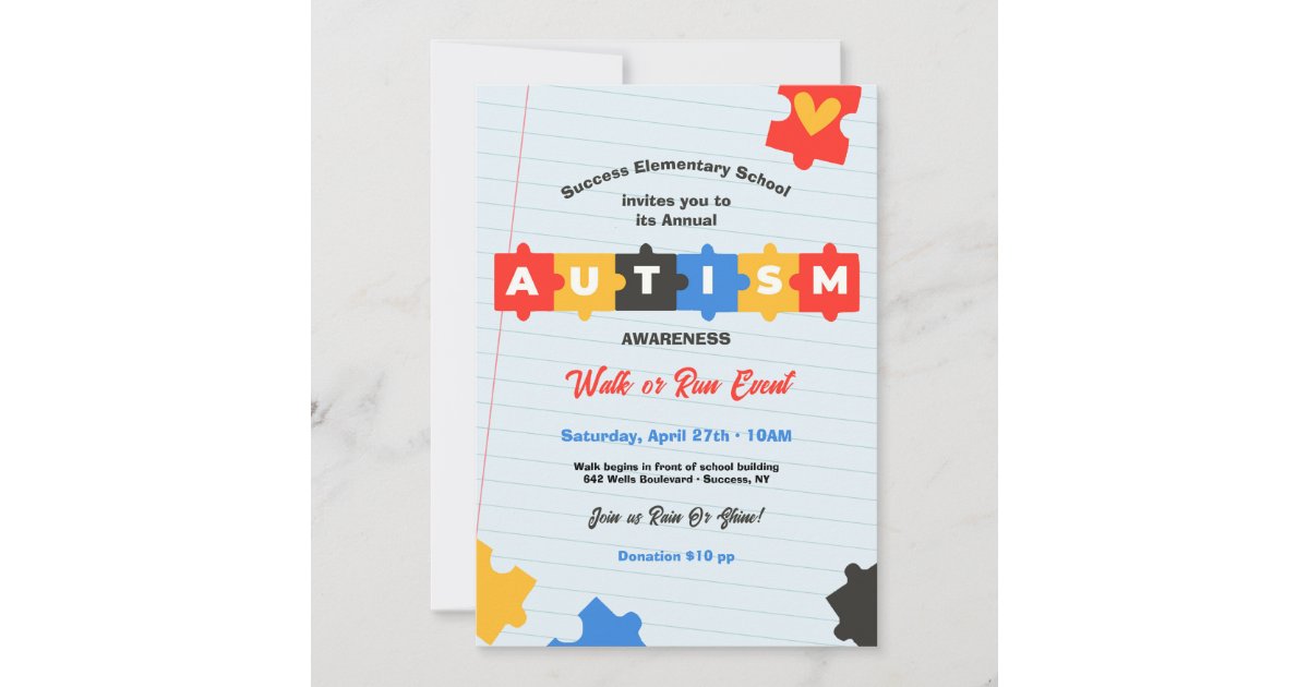 Autism Awareness Walk Invitation | Zazzle