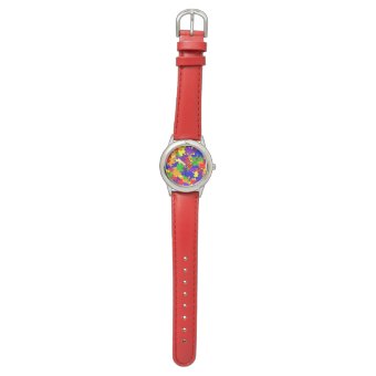 Autism Awareness watch with Rainbow Puzzle Pieces | Zazzle