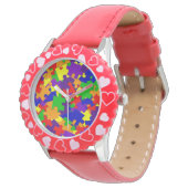 Autism Awareness watch with Rainbow Puzzle Pieces | Zazzle