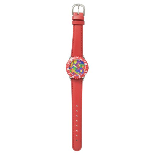 Autism Awareness watch with Rainbow Puzzle Pieces | Zazzle