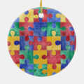 Autism Awareness watercolor puzzle ornament | Zazzle