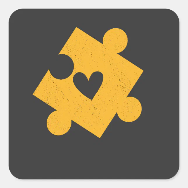 Autism Awareness yellow Puzzle Piece Pocket Square Sticker | Zazzle