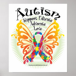 Autism Butterfly 3 Poster | Zazzle