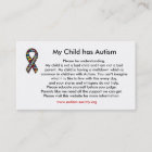 Autism Awareness Explanation Cards - Customized | Zazzle.com