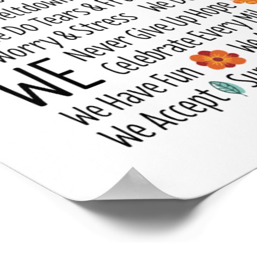 Autism Family House Rules Poster | Zazzle