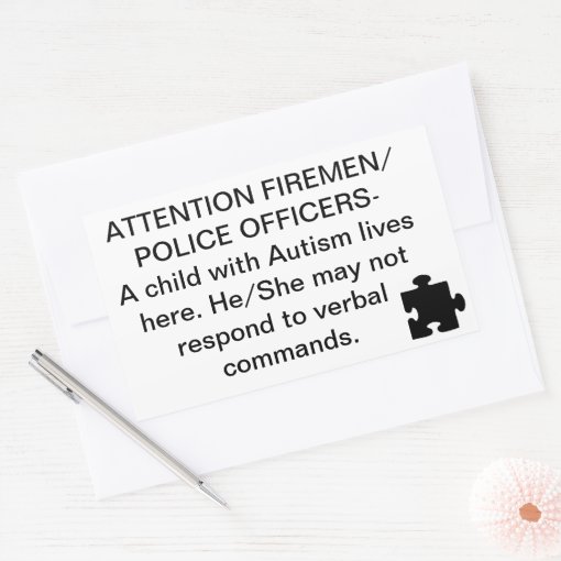 Autism Fire/Emergency Safety Stickers | Zazzle