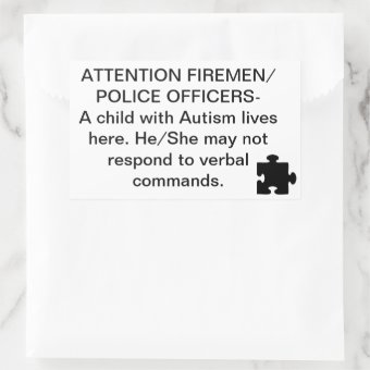 Autism Fire/Emergency Safety Stickers | Zazzle