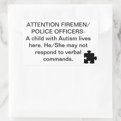 Autism Fire/Emergency Safety Stickers | Zazzle