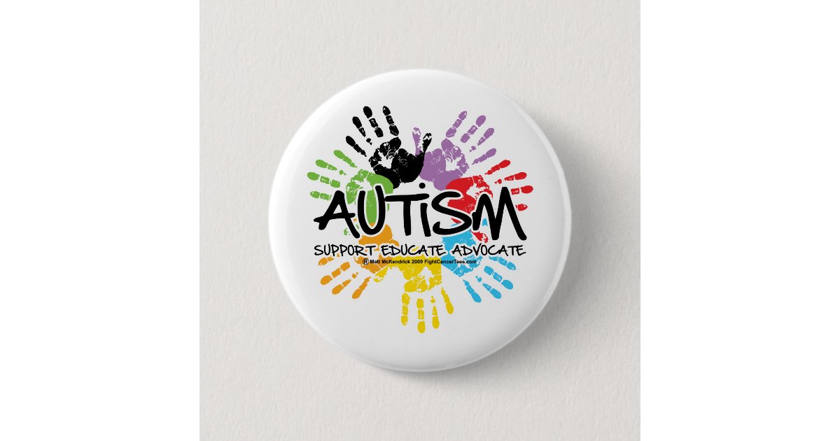 Autism Handprint Button | Zazzle