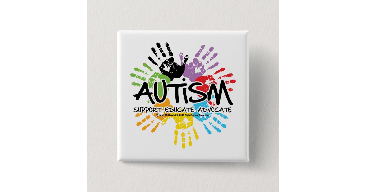 Autism Handprint Pinback Button | Zazzle