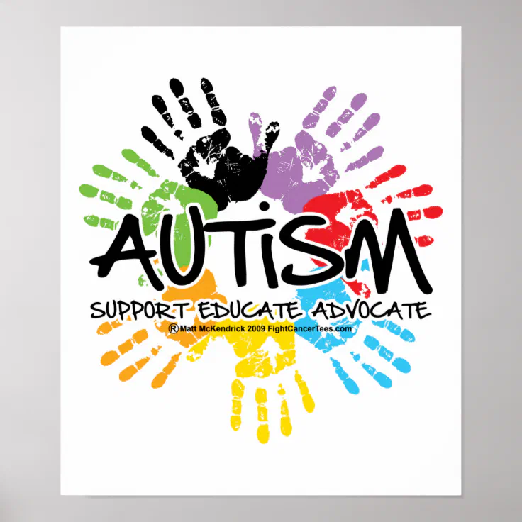 Autism Handprint Poster | Zazzle