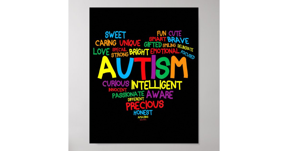 Autism Heart Autism Awareness proud Autism Mom Gif Poster | Zazzle