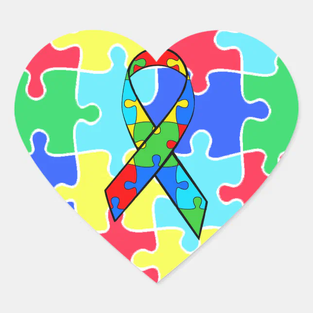 Autism Heart Puzzle Pieces Sticker | Zazzle