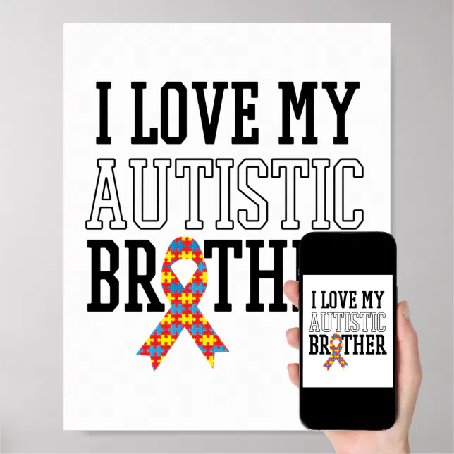 Autism I Love My Autistic Brother Awareness Puzzle Poster | Zazzle