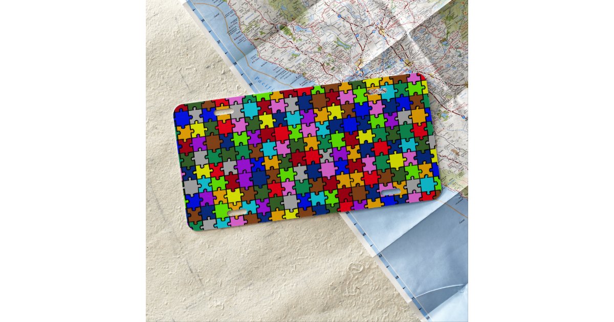 Autism jigsaw license plate | Zazzle