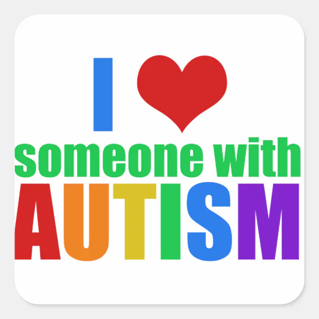 Autism Love Square Sticker | Zazzle