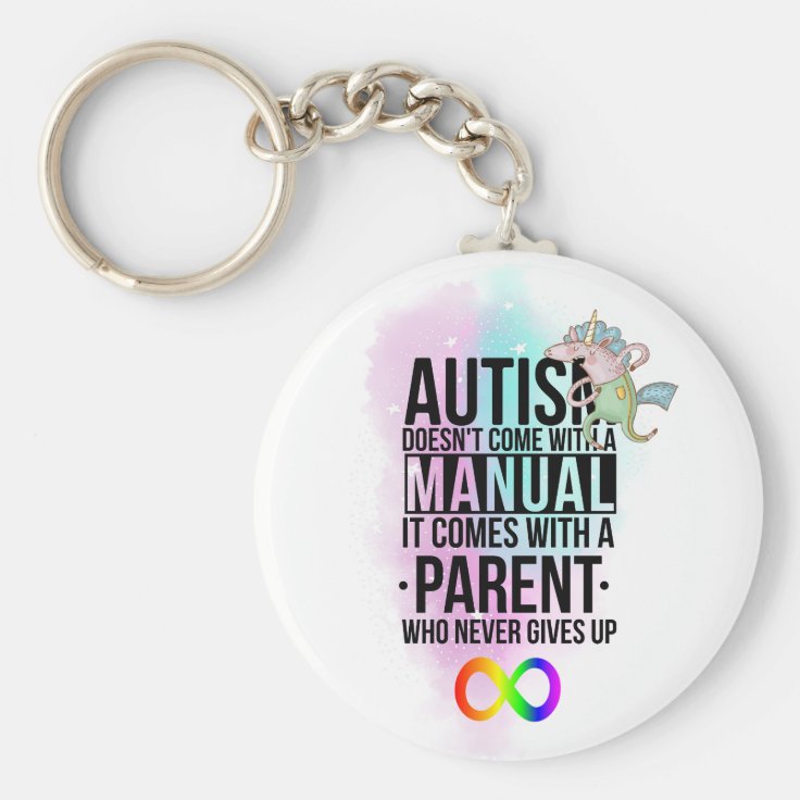 Autism Mom Dad Parent Slogan - Neurodiversity Keychain | Zazzle