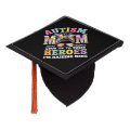 Autism Mom Raising Hero Messy Bun Autistic Graduation Cap Topper | Zazzle