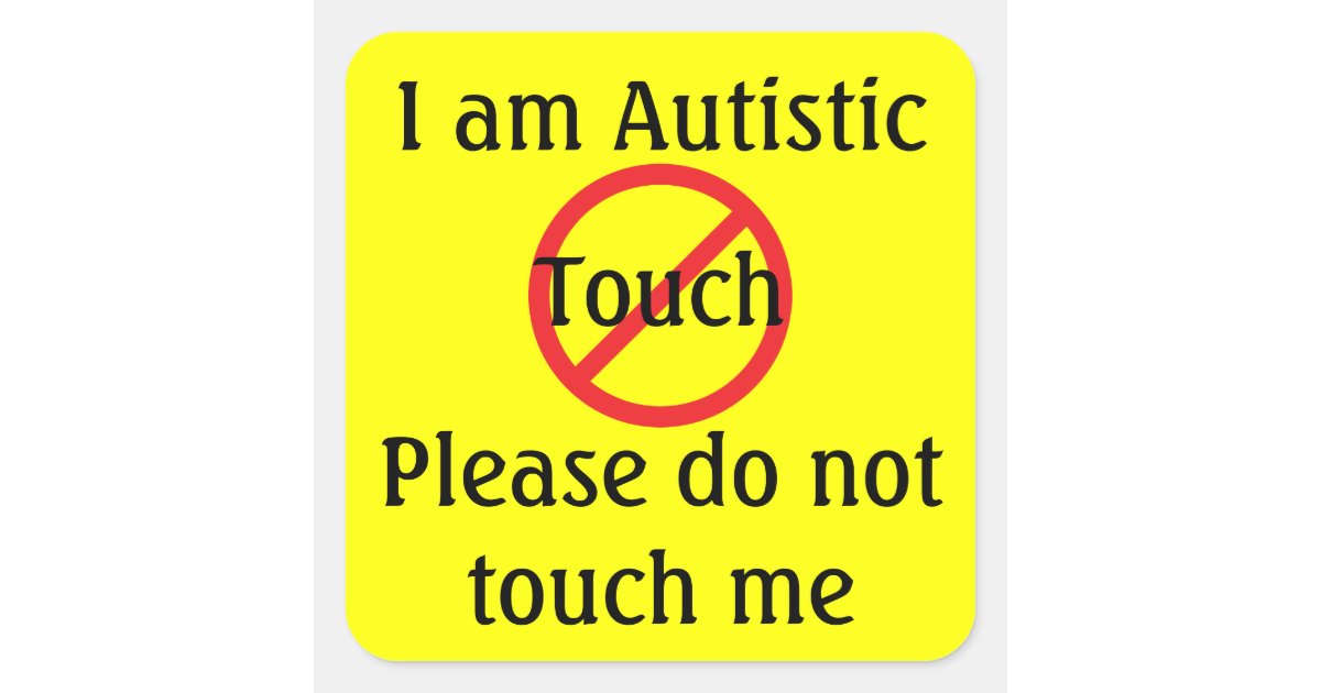 Autism No Touching Medical Alert Gear Square Sticker | Zazzle