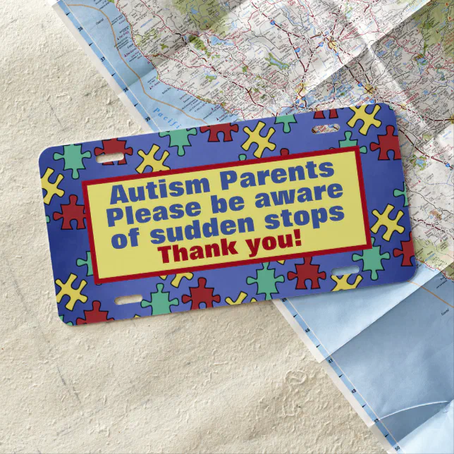 Autism Parents - Aluminum license plate | Zazzle
