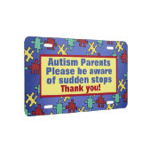 Autism Parents - Aluminum license plate | Zazzle
