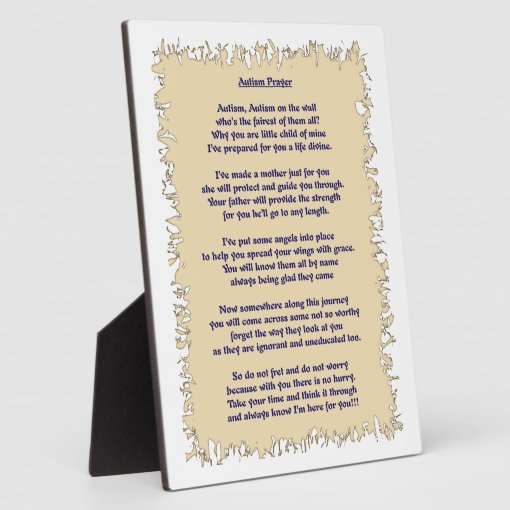 Autism Prayer Plaque | Zazzle