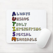 Autism Pride Cute Acrostic Mouse Pad | Zazzle