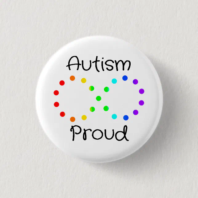 Autism Proud Neurodiversity Acceptance Rainbow Button | Zazzle