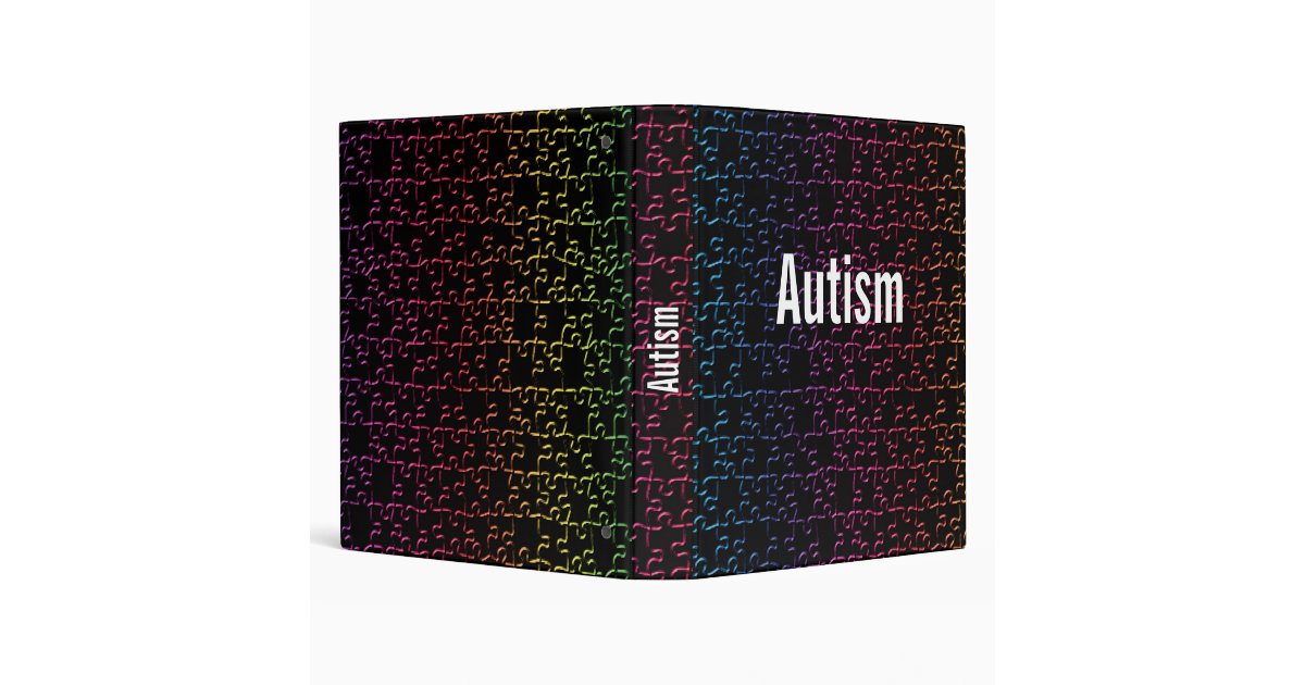 autism puzzel binder template | Zazzle