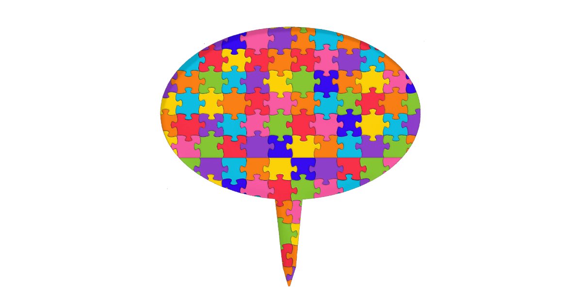 autism puzzle cake topper | Zazzle