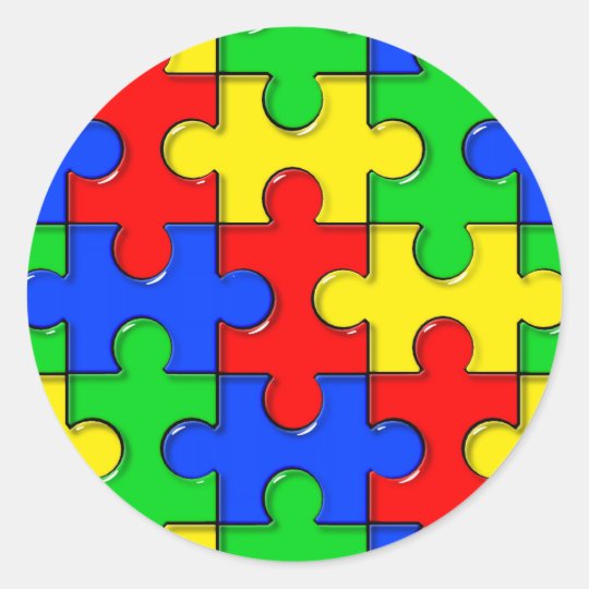 Autism Puzzle Classic Round Sticker | Zazzle.com