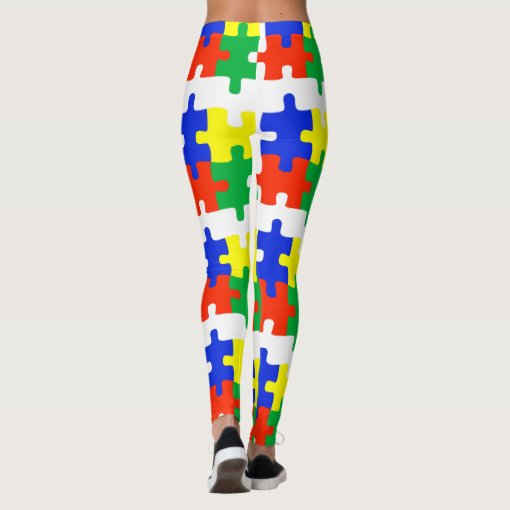 Autism Running Leggings Puzzle Pants Warrior Mom | Zazzle