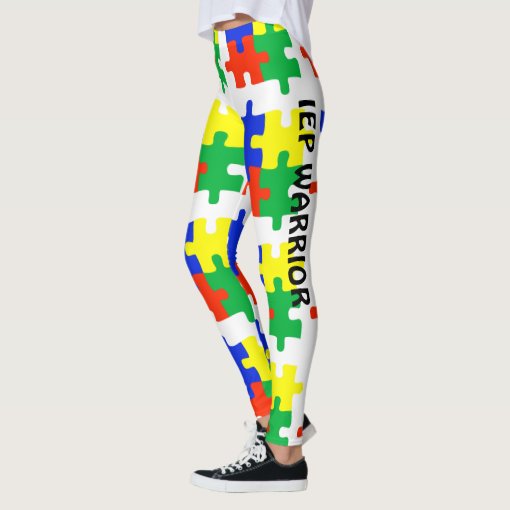 Autism Running Leggings Puzzle Pants Warrior Mom | Zazzle