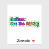 Autism: See the Ability Rainbow Typography Sticker | Zazzle