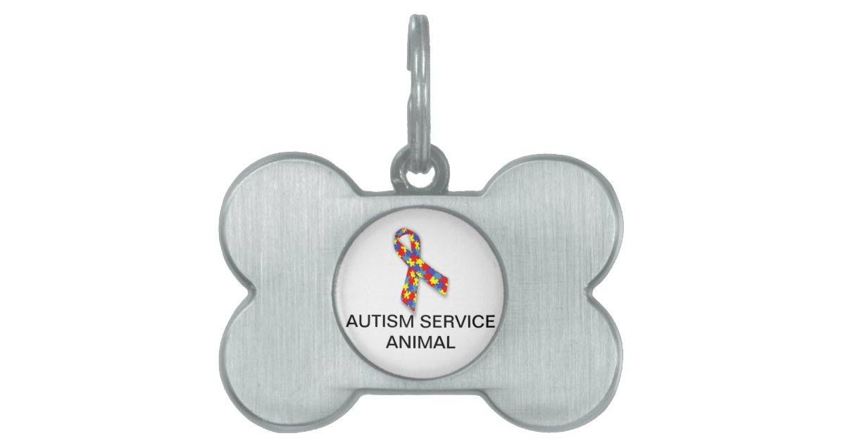 Autism Service Animal Dog Tag with Autism Logo | Zazzle
