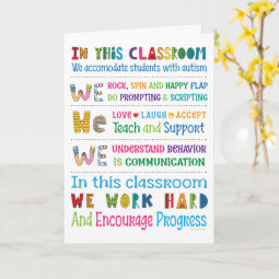 Autism Special Ed Teacher Appreciation Card | Zazzle