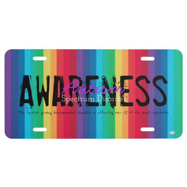 Autism Spectrum Disorder Awareness License Plate | Zazzle