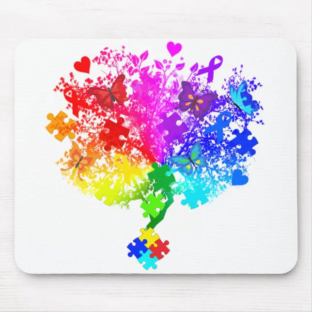 Autism Spectrum Tree Mouse Pad | Zazzle