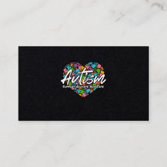 Autism Support Educate Advocate Autism Awareness Business Card | Zazzle
