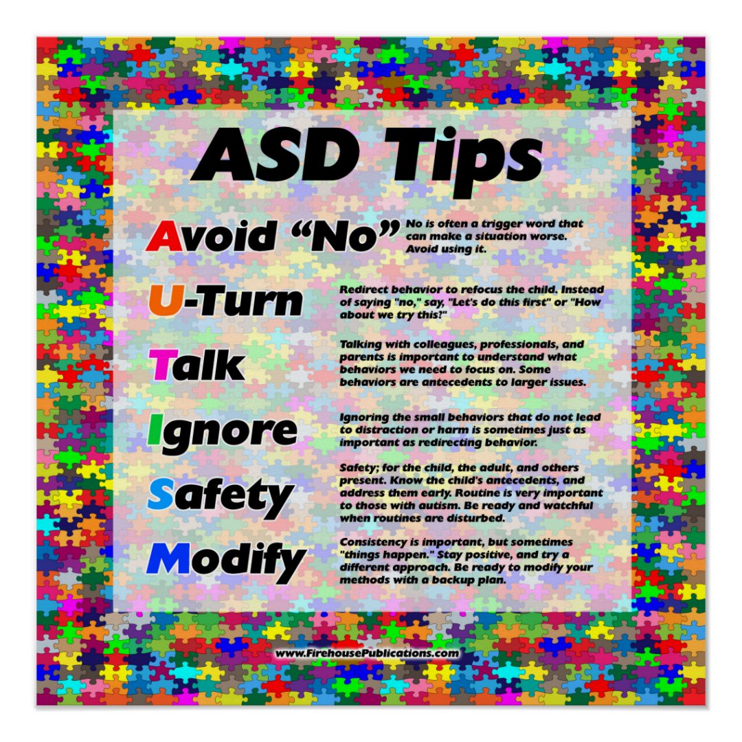 Autism Teacher Tips Poster | Zazzle