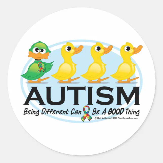 Autism Ugly Duckling Classic Round Sticker | Zazzle