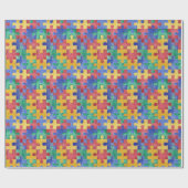 Autism watercolor puzzle wrapping paper | Zazzle
