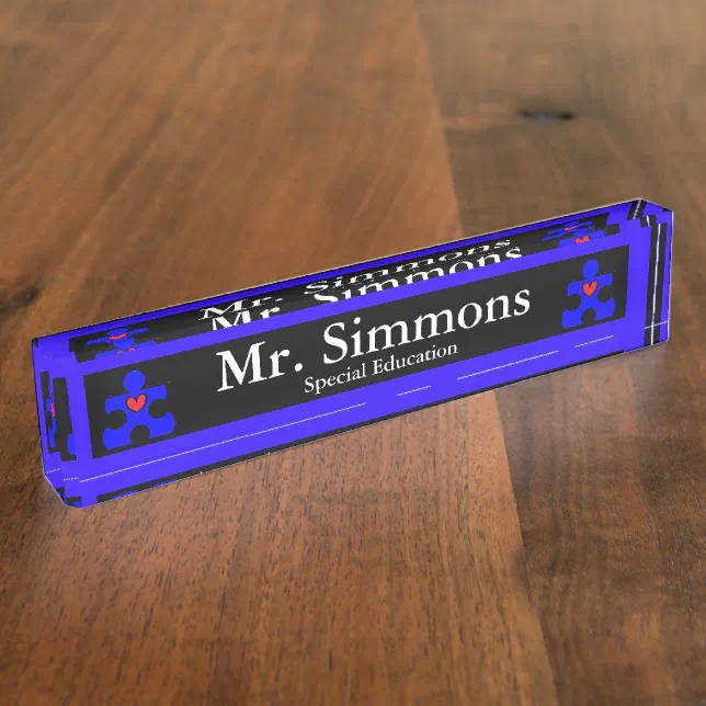 AutismPuzzlePiece.com original - Teacher Desk Name Plate | Zazzle