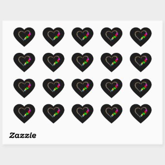 Autistic | Autism Awareness Heart Puzzle Piece Heart Sticker | Zazzle
